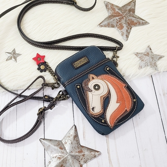 Chala | Bags | Chala Horse Small Crossbody Bag Blue Western Horseshoe ...